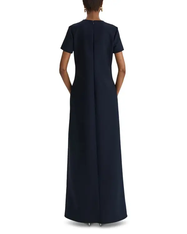 Oscar De La Renta Short Sleeve Embellished Floral Caftan