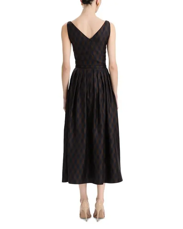 Oscar De La Renta Argyle Silk Twill Day Dress