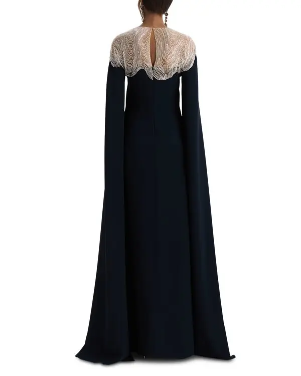 Oscar De La Renta Bugle Waves Embellished Caftan