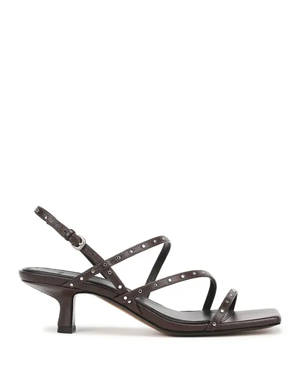 Vince Studded Strappy Sandals - Dark Ganache