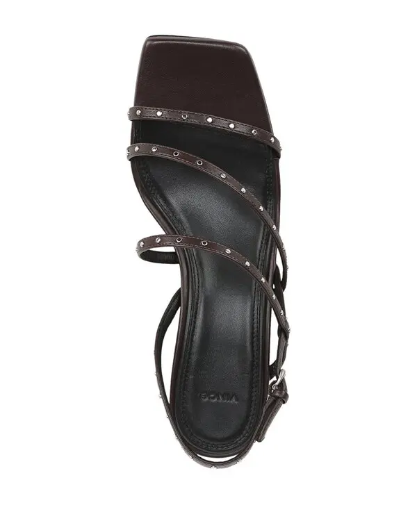 Vince Studded Strappy Sandals - Dark Ganache