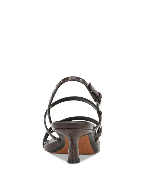 Vince Studded Strappy Sandals - Dark Ganache