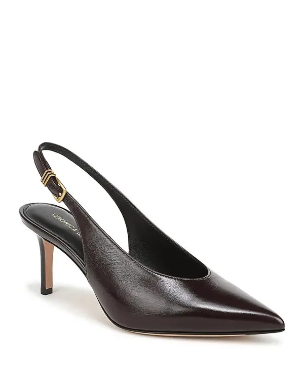 Veronica Beard Luciana Leather Slingbacks - Burgundy