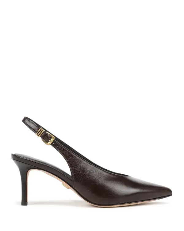 Veronica Beard Luciana Leather Slingbacks - Burgundy