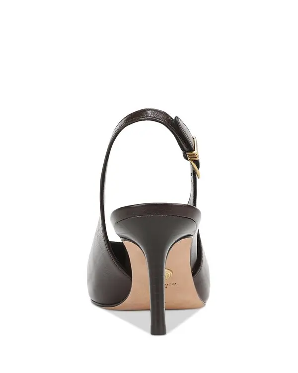 Veronica Beard Luciana Leather Slingbacks - Burgundy