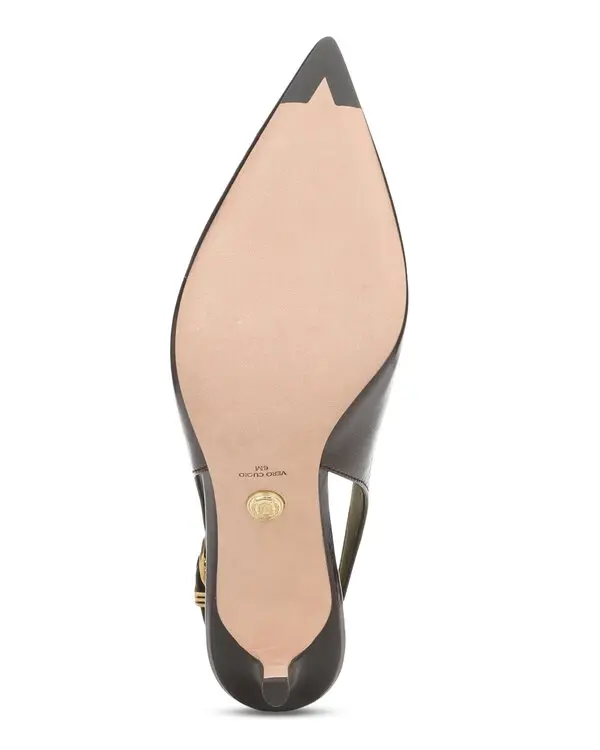 Veronica Beard Luciana Leather Slingbacks - Burgundy