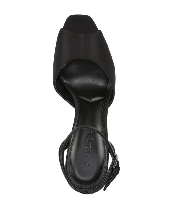 FAVORITE DAUGHTER Yasmine Peep Toe Stiletto Sandals - Black Fabric