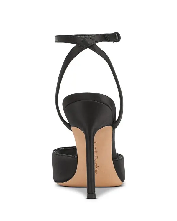 FAVORITE DAUGHTER Yasmine Peep Toe Stiletto Sandals - Black Fabric