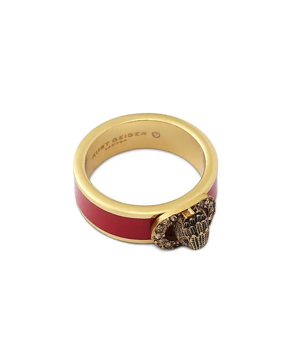 Kurt Geiger Signature Eagle Band Ring - Red