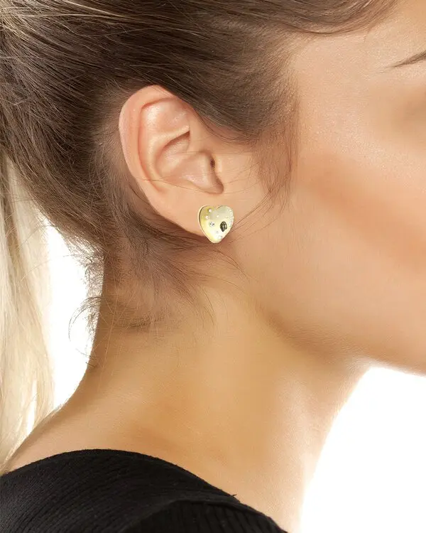 Kurt Geiger Signature Eagle Heart Stud Earrings