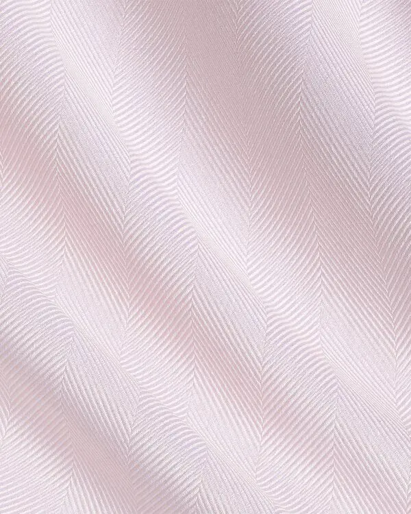 David Donahue Trim Fit Herringbone Contrast Dress Shirt