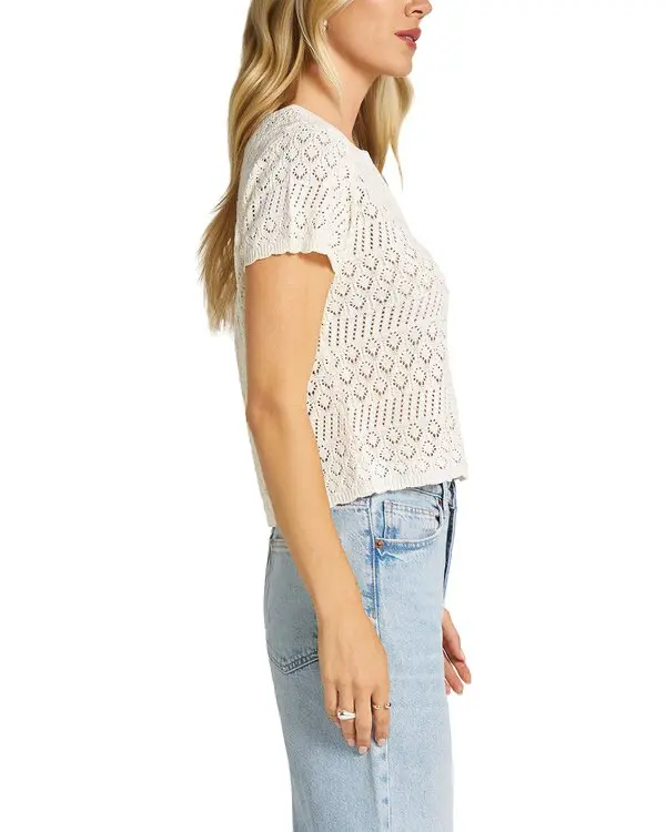 MATTY M Orla V Neck Cardigan - Ivory