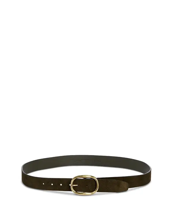 Madewell Oval Buckle Suede Belt - Dried Olive