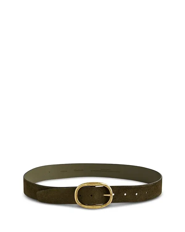 Madewell Oval Buckle Suede Belt - Forage