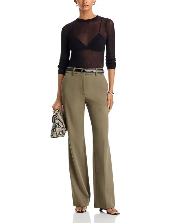 ANINE BING Tiana Crewneck Cotton Blend Sweater