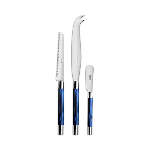 CAPDECO Conty Resin Handle 3-piece Cheese Knife Set - Blue