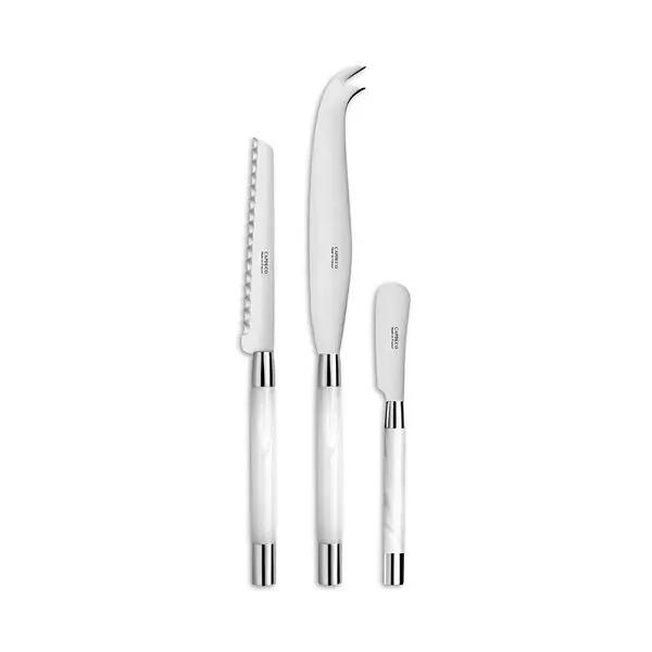 CAPDECO Conty Resin Handle 3-piece Cheese Knife Set - White