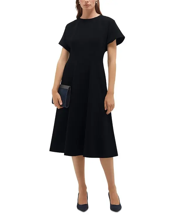 HOBBS LONDON Melina Cap Sleeve Midi Dress - Navy