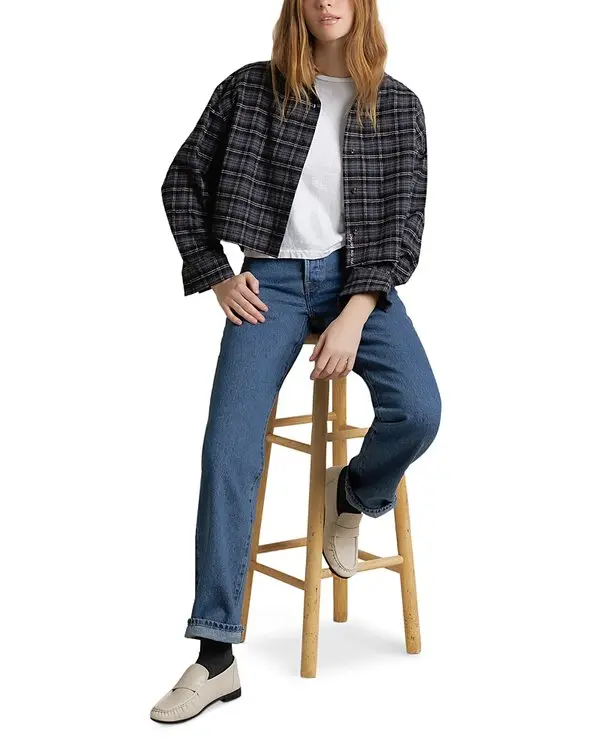 PERFECTWHITETEE Plaid Cotton Shirt - Black Plaid