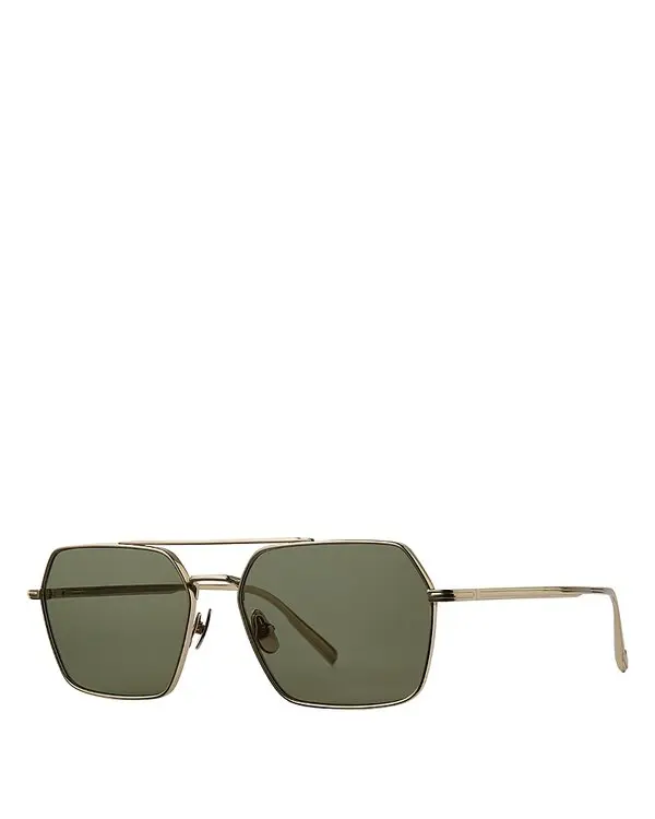 Garrett Leight Alta Rectangular Sunglasses, 57mm - Rag/sfgrn