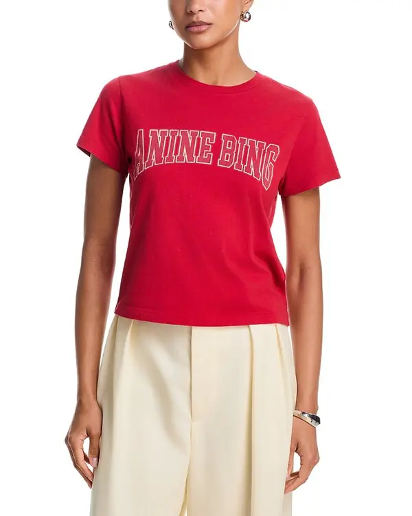 ANINE BING Shelley Logo Cotton Tee