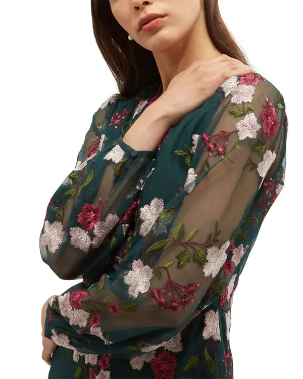 HOBBS LONDON Flo Embroidered Midi Dress
