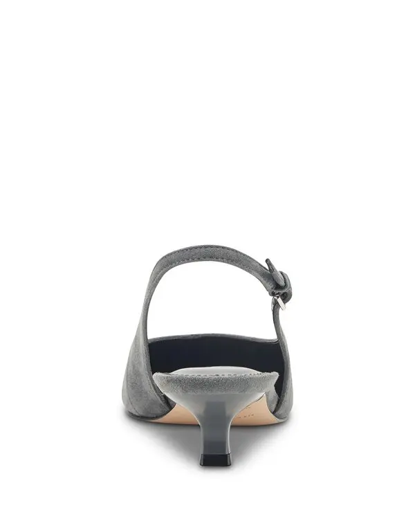 MARC FISHER LTD. Luciey Pointed Suede Slingback Pumps - Dark Gray