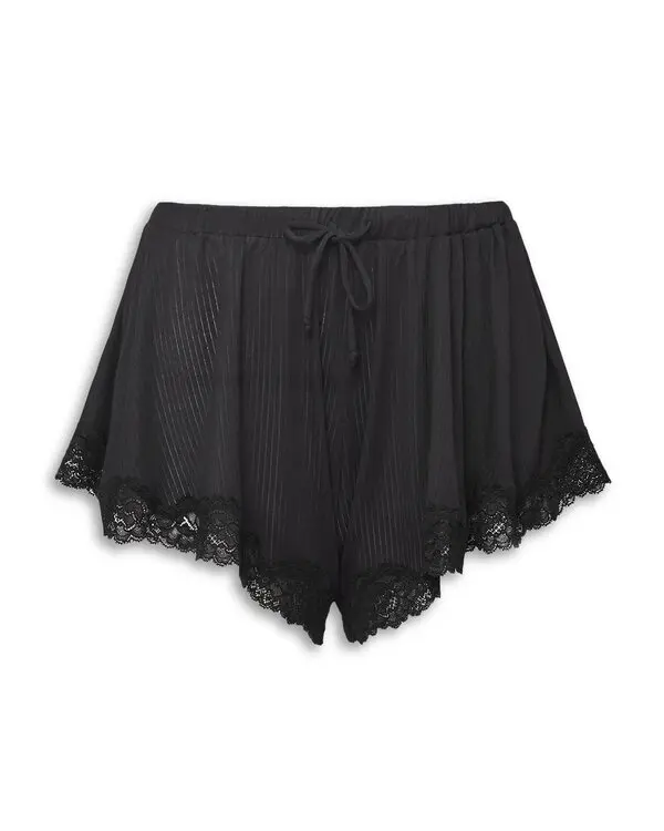 FLEUR DU MAL Butter Rib Flutter Shorts - Black