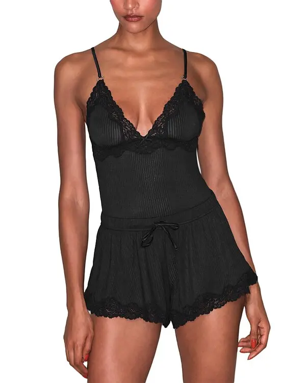 FLEUR DU MAL Butter Rib Camisole Top - Black