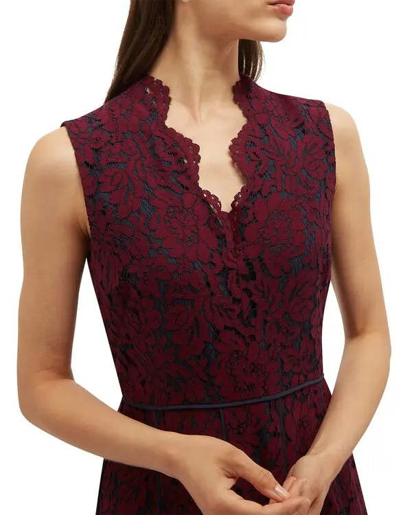 HOBBS LONDON Quin Contrast Pleated Midi Dress