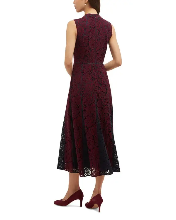 HOBBS LONDON Quin Contrast Pleated Midi Dress