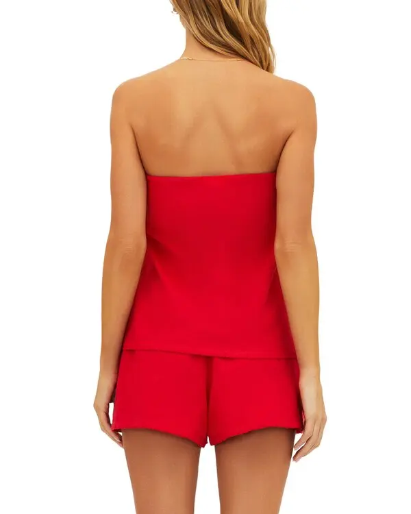 Beach Riot Celeste Cotton Linen Strapless Cover Up Top