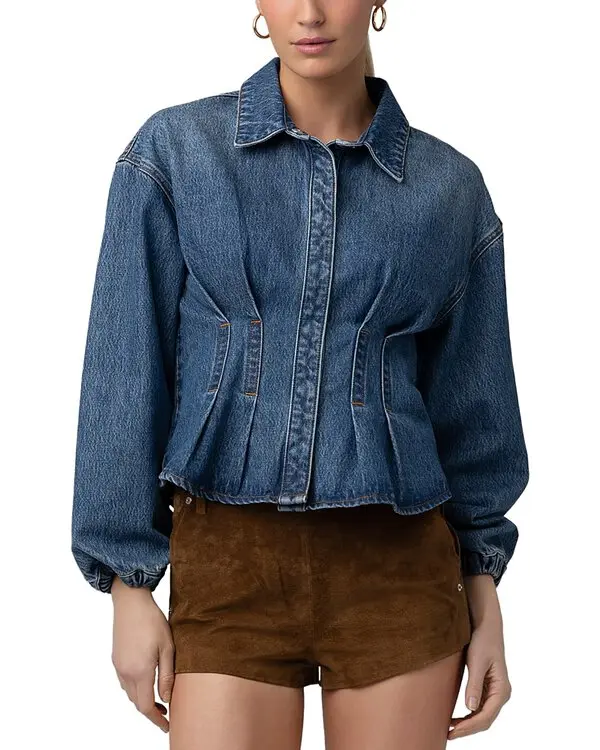 Blanknyc Cotton Denim Peplum Shirt