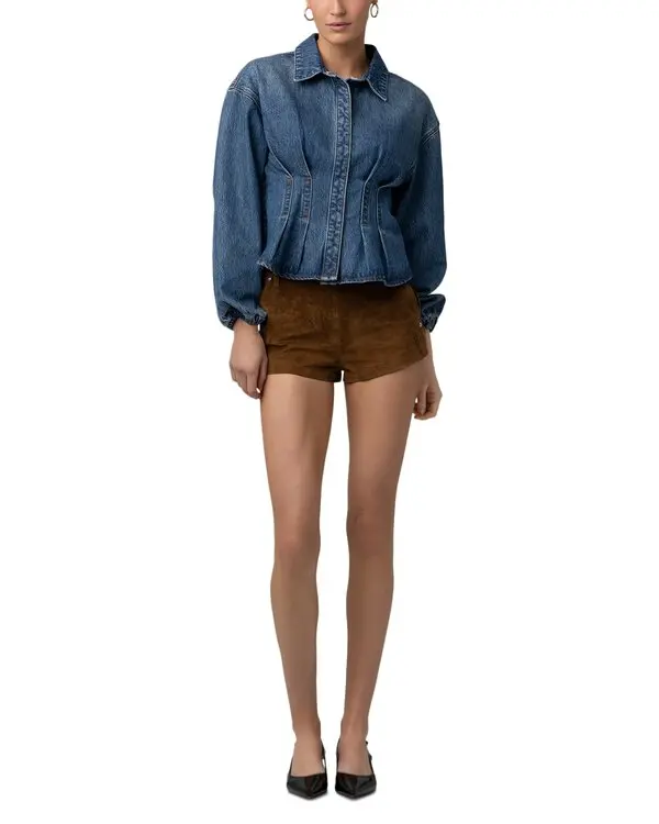 Blanknyc Cotton Denim Peplum Shirt