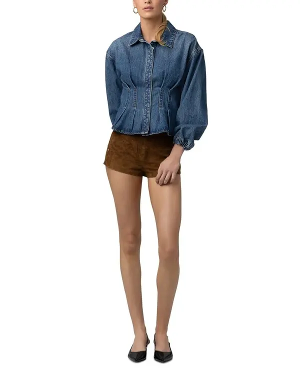 Blanknyc Cotton Denim Peplum Shirt