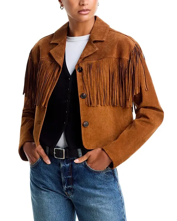 Blanknyc Leather Fringe Jacket
