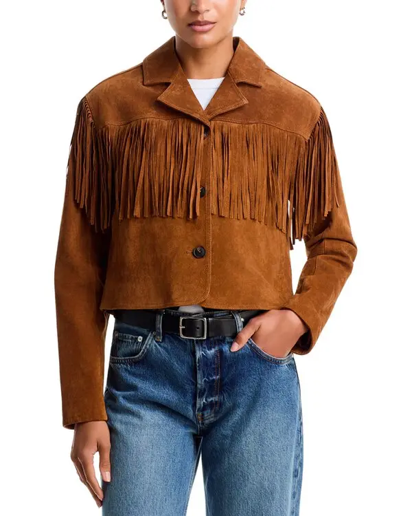 Blanknyc Leather Fringe Jacket