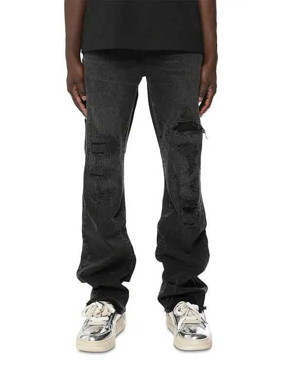PURPLE BRAND Heavy Destroy Slim Flare Jeans