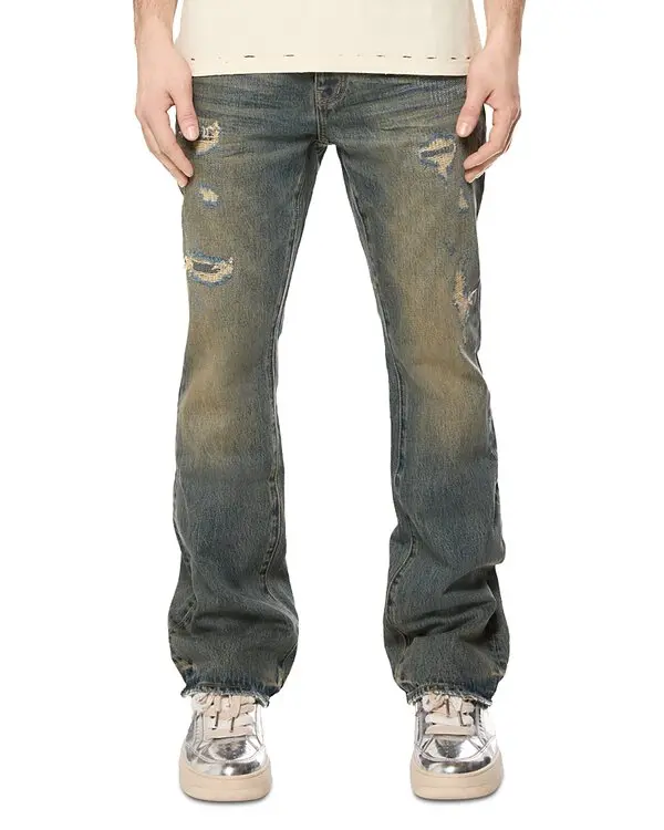 PURPLE BRAND Quilted Destroy Bootcut Jeans