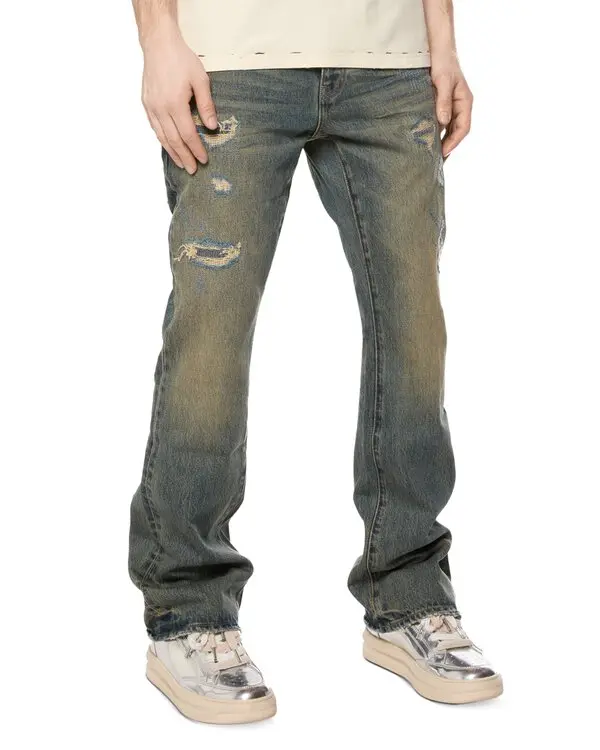 PURPLE BRAND Quilted Destroy Bootcut Jeans