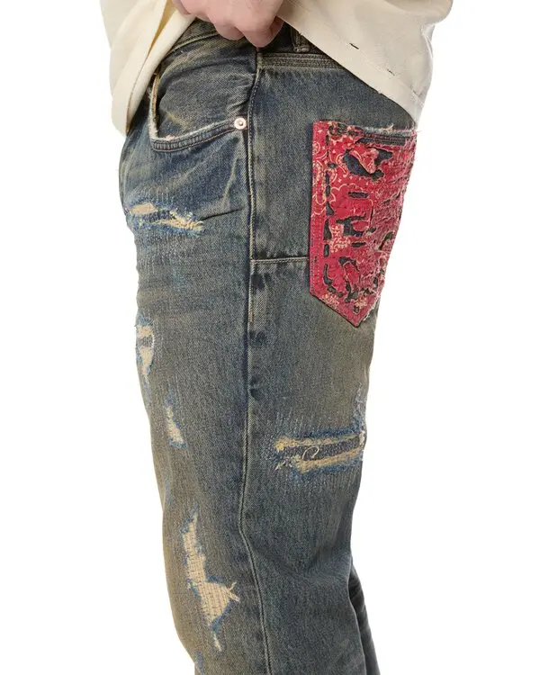 PURPLE BRAND Quilted Destroy Bootcut Jeans