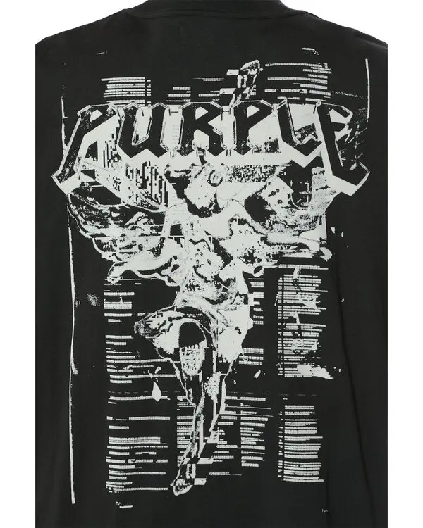 PURPLE BRAND Cropped Screen Print Logo Shirt