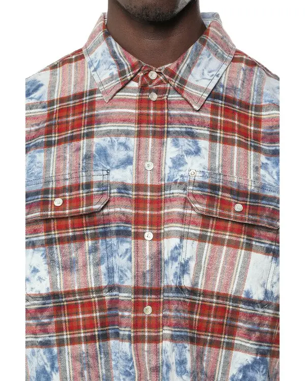 PURPLE BRAND Embellished Plaid Cotton Shirt