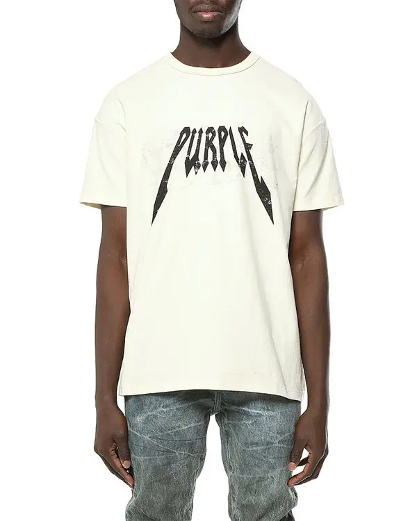 PURPLE BRAND Inside Out Metal Logo Cotton T-shirt