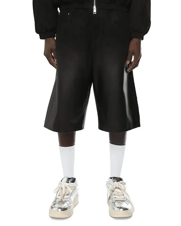PURPLE BRAND Relaxed 13.5" Leather Track Shorts