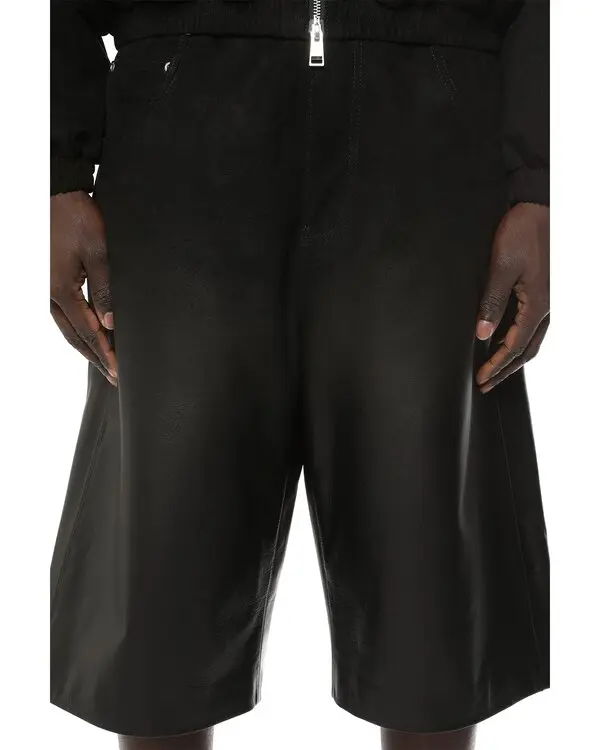 PURPLE BRAND Relaxed 13.5" Leather Track Shorts