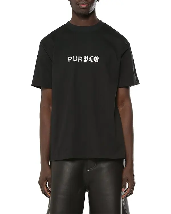 PURPLE BRAND Old English Cotton Logo T-shirt