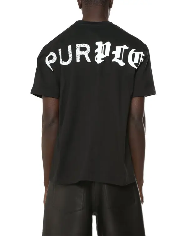 PURPLE BRAND Old English Cotton Logo T-shirt