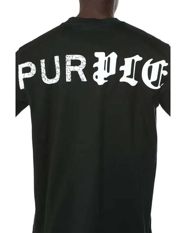 PURPLE BRAND Old English Cotton Logo T-shirt