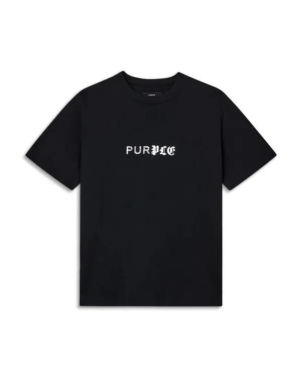 PURPLE BRAND Old English Cotton Logo T-shirt